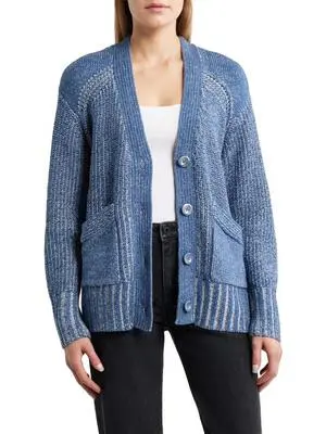 CITY BLUES Cotton Blend Button-Front Cardigan