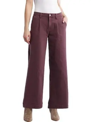 CITY BLUES Wide Leg Trouser Jeans - Plum