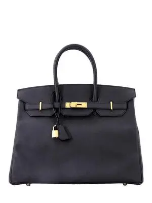 HERMES Birkin Handbag Black Epsom With Gold Hardware 35 - Noir