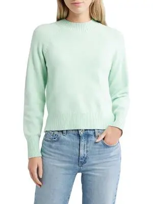 CITY BLUES Raglan Sleeve Mock Neck Sweater - Mint