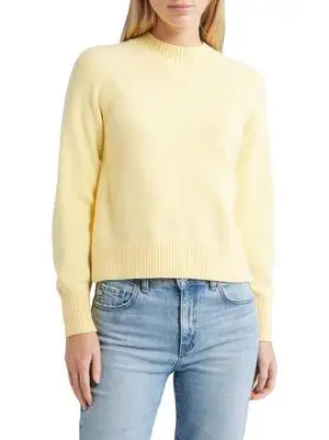 CITY BLUES Raglan Sleeve Mock Neck Sweater - Sunlight