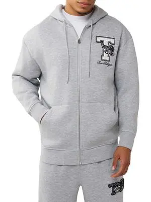 True Religion Zip Front Hoodie - Heather Grey
