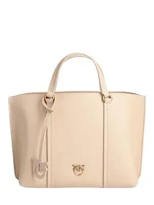 Pinko Leather Tote Handbag - Beige