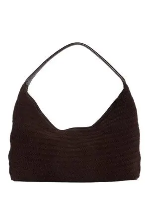 Madewell Woven Suede Shoulder Bag - Dark Carob