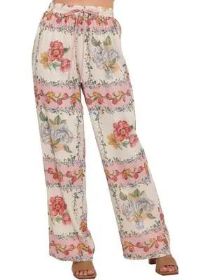 PETAL & PUP Cascais Wide Leg Pants - Rose Tile