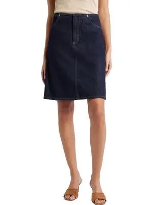Mango Menphis Denim Pencil Skirt - Open Blue