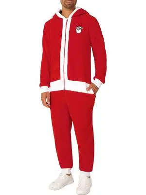Opposuits Merry Jinglejoy Hooded Fleece Jumpsuit - Red