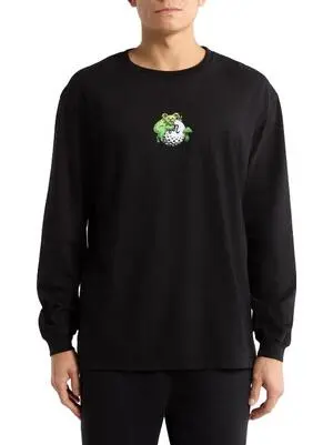 MALBON Grateful Dead Long Sleeve Cotton Graphic T-shirt - Black