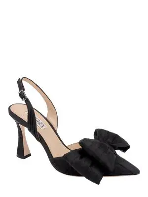 Badgley Mischka Olisa Slingback Pointed Toe Pump Black Silk