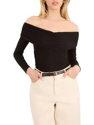 Cami Nyc Julien Off The Shoulder Long Sleeve Bodysuit - Black