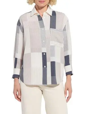 Lyssé Jessica Stripe Button-up Shirt - Oslo Stripe Collage
