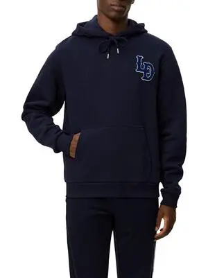 LES DEUX Brady Logo Patch Hoodie - Dark Navy