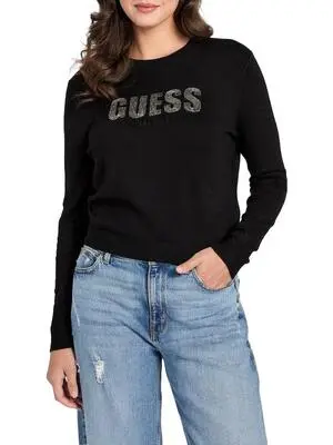 Guess Norah Logo Sweater Jet Black-black