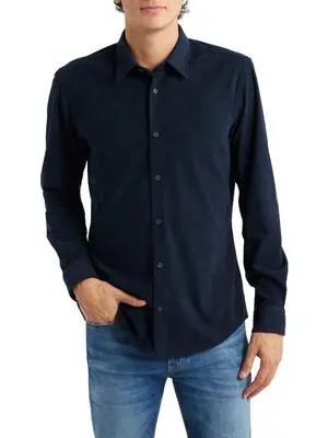 BOSS Roan Kent Corduroy Button-up Shirt - Dark Blue
