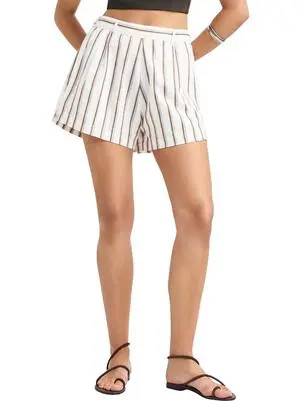 VITAMIN A® Organic Cotton & Linen Shorts - Earth Stripe