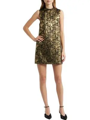 SISTER JANE Memoria Metallic Jacquard Cocktail Dress