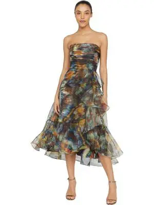 Theia Evanthe Strapless Draped Dress - Metamorphosis
