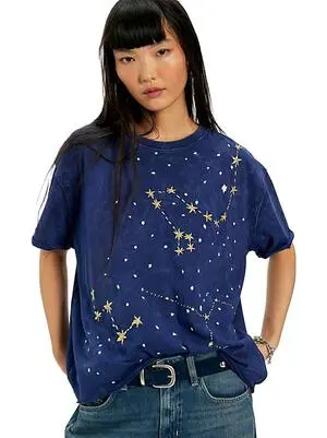 DENIM AND BONE Constellation Embroidered Tee