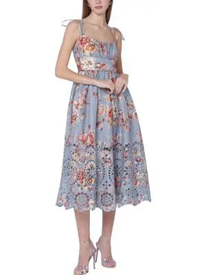 Zimmermann Floral-print Linen Midi Dress - Multicolor
