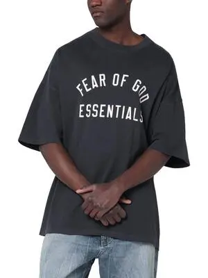 Fear Of God Washed T-shirt With Logo Print - Black