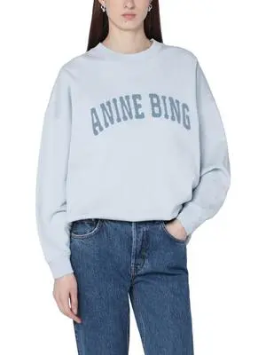 ANINE BING Miles Logo Sweatshirt - Light Blue