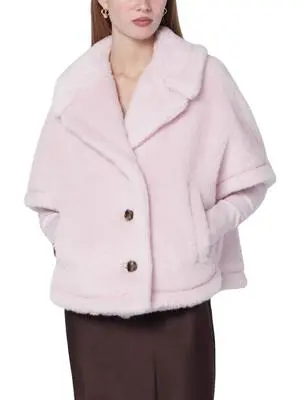 Max Mara Teddy Alpaca And Cashmere Cape - Pink