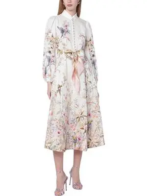 Zimmermann Rebellion Aviary Midi Dress - Beige