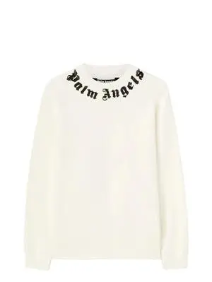 Palm Angels Logo Crewneck Sweatshirt - White/black