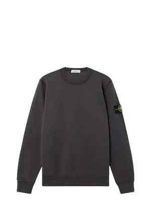 Stone Island Organic Cotton Fleece Crewneck Sweatshirt 6100060 - Lead Grey