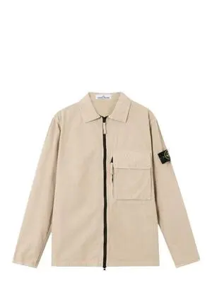 Stone Island 1200004 Canvas Weave Cotton Organic Cotton Shirt - Desert
