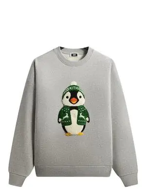 Kith Kithmas Penguin Nelson Crewneck Sweatshirt - Medium Heather Grey