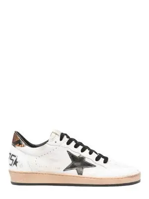 GOLDEN GOOSE Ballstar Low Top Sneakers - White/silver/snake Skin