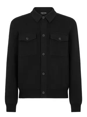 TOM FORD Wool-cashmere Blouson Cardigan - Black
