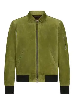 TOM FORD Calf Leather Bomber Jacket - Green
