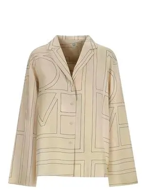 TOTEME Monogram Silk Top - Neutrals