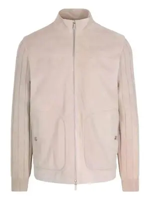 Eleventy Ribbed-panel Jacket - Neutrals