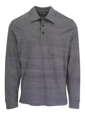 Faherty Brand Sunwash Striped Polo Shirt - Grey