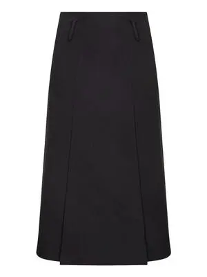 BLANCA VITA Panelled Side-slit Midi Skirt - Black