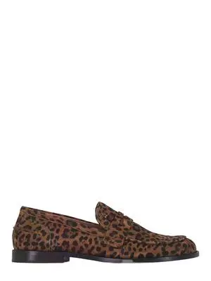 AMINA MUADDI Tilda Leopard-Print Loafers