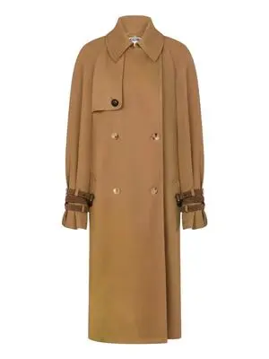 Moschino Buttoned-cuff Double-breasted Coat - Neutrals