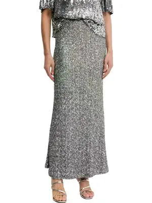 ANIYE BY Sequin Embellished Maxi Skirt - Silver