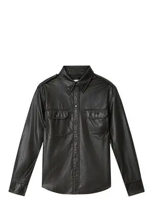 MARANT ETOILE Noee Faux Leather Shirt - Black