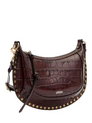 Isabel Marant Oskan Moon Leather Croco Bag - Burgundy