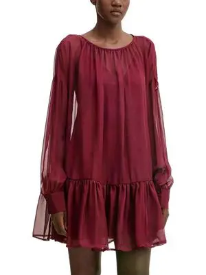 ANIYE BY Ivette Ruffled Chiffon Mini Dress - Red