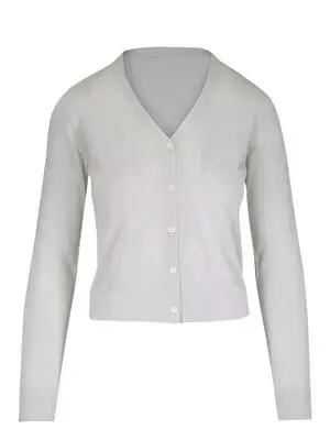 Kinross Cashmere V-neck Buttoned Cardigan - Neutrals