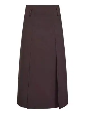 BLANCA VITA Panelled Midi Skirt - Brown