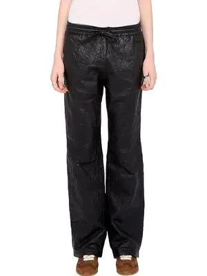 Zadig&Voltaire Pocha Crinkled Leather Trousers - Black