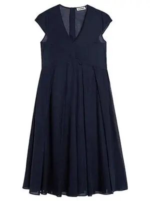 JIL SANDER Pleated A-line Dress - Midnight