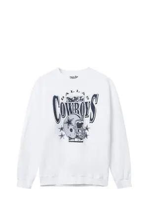 Junk Food Clothing Nfl Dallas Cowboys Crew Fleece Sweatshirt - White