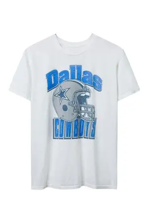 Junk Food Clothing Nfl Dallas Cowboys Throwback Helmet Flea Market Tee - Vintage White